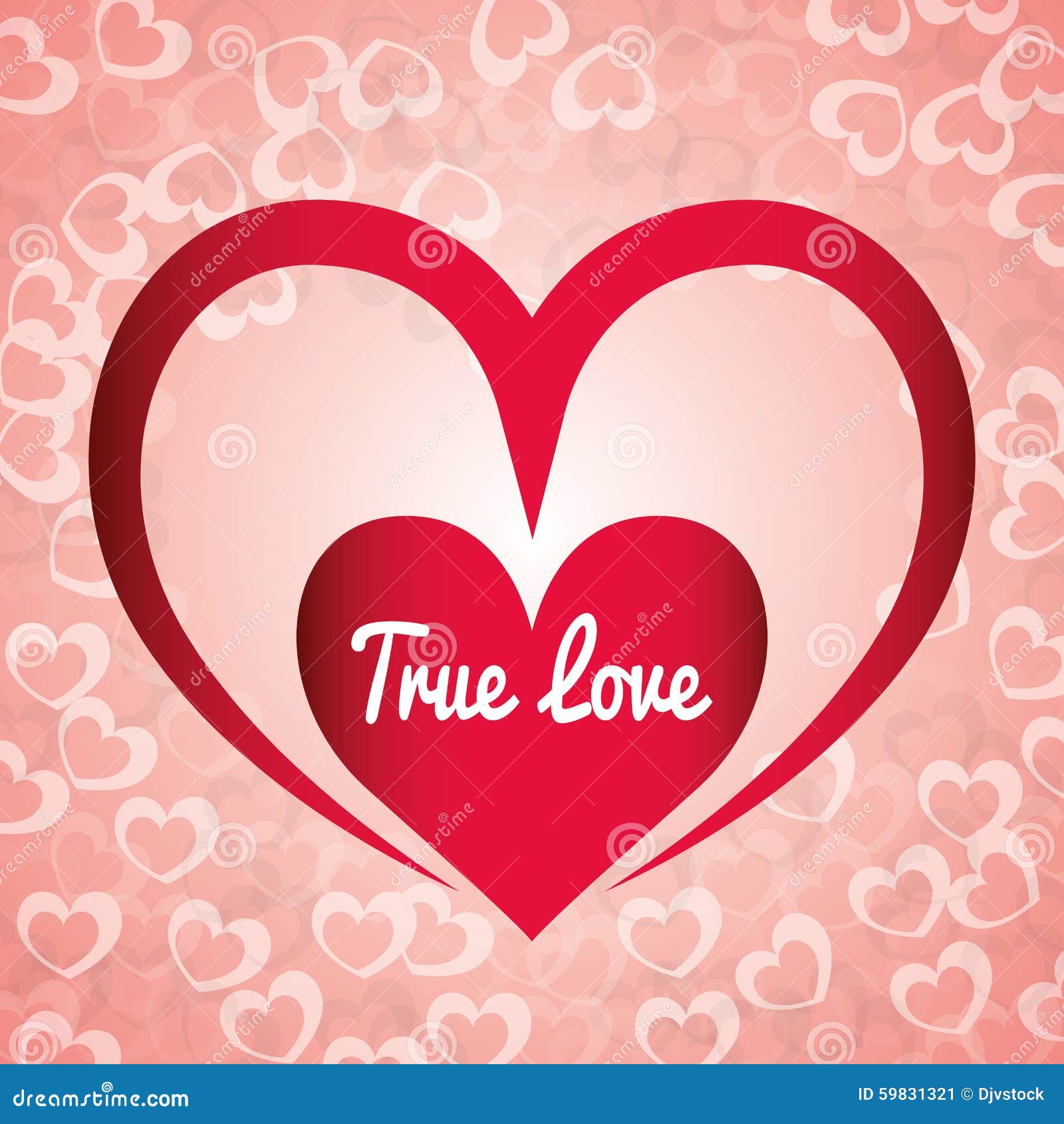 Romantic Love Design with Red Hearts Stock Vector - Illustration of ...