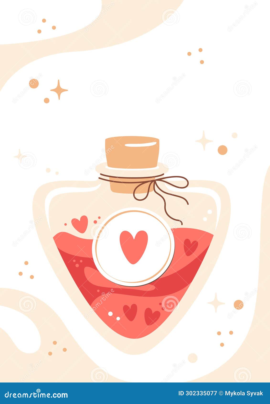 Romantic Love Elixir Card stock vector. Illustration of card - 302335077