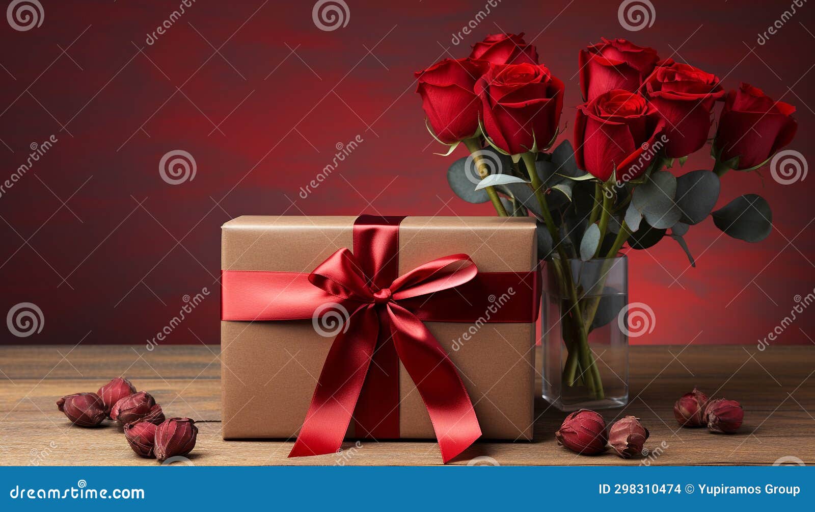 Romantic Love Wrapped in a Gift Box of Elegance Generated by AI Stock ...