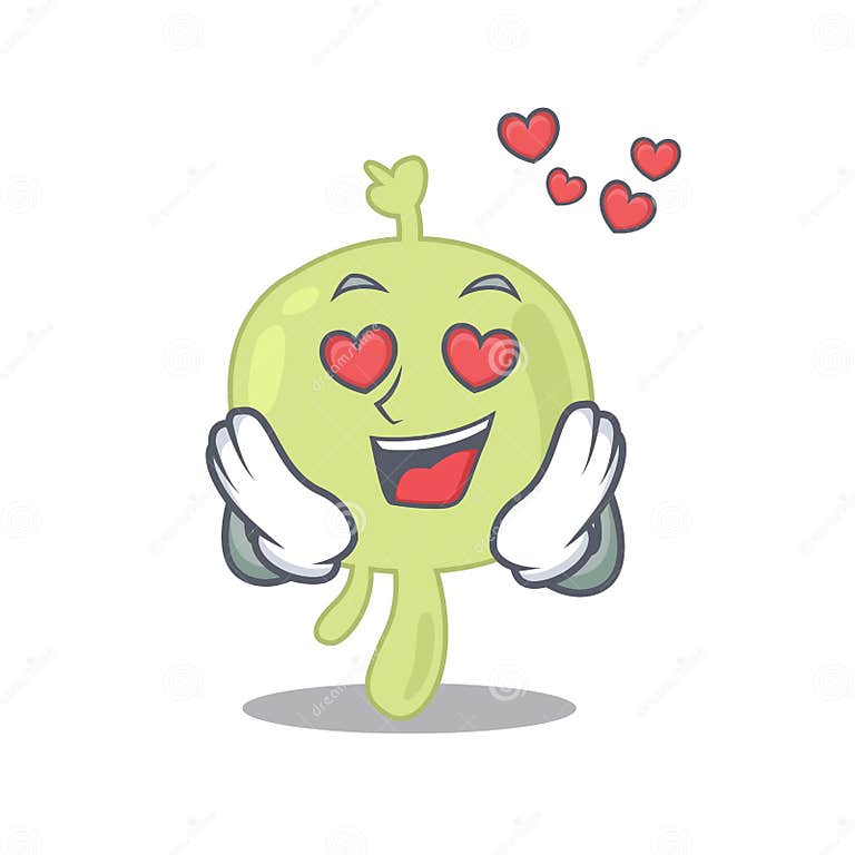 Romantic Lymph Node Cartoon Character Has A Falling In Love Eyes Stock