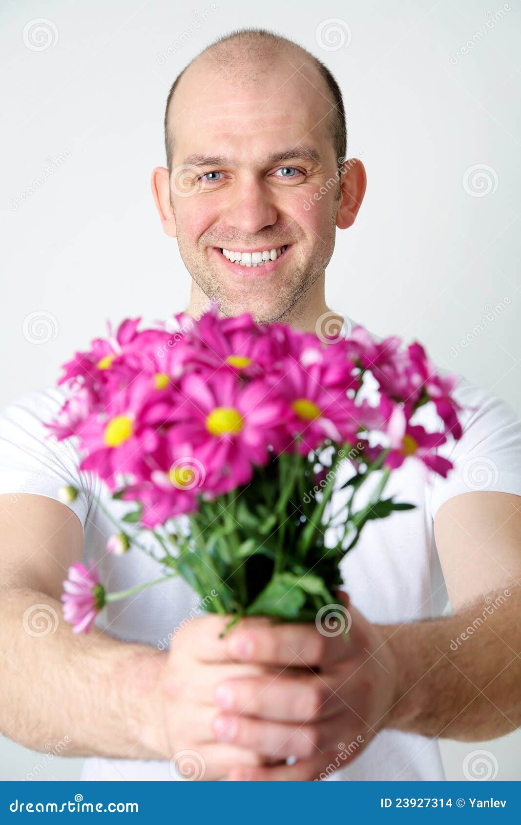 Romantic man stock photo. Image of dating, bouquet, giving - 23927314