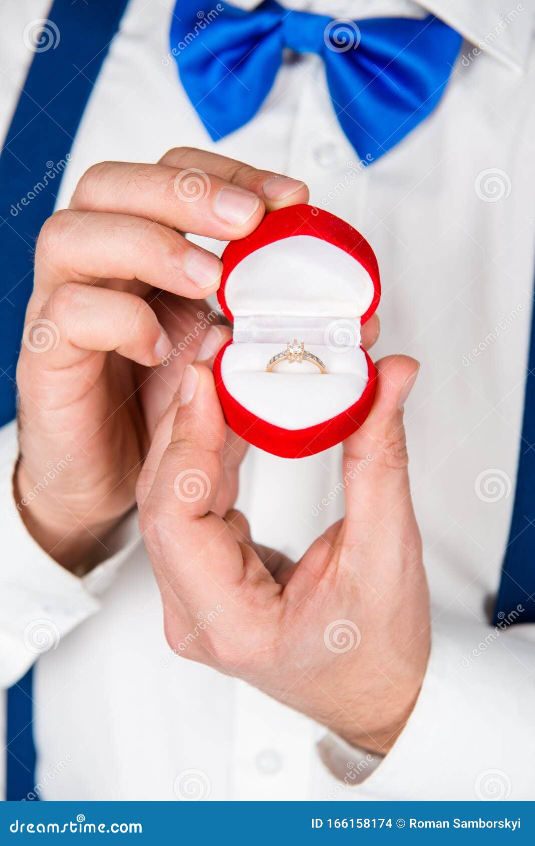 Romantic Man Making a Marriage Proposal with Beautiful Ring Stock Photo ...
