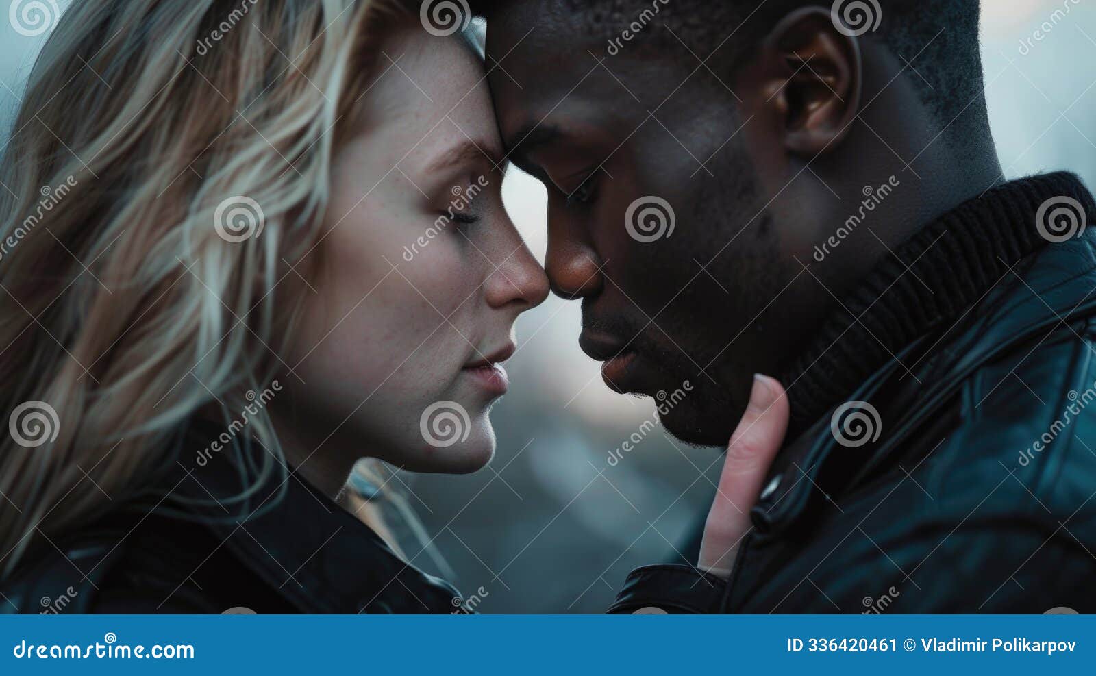 A Romantic Moment Captured between Two People, Looking Deeply into Each ...