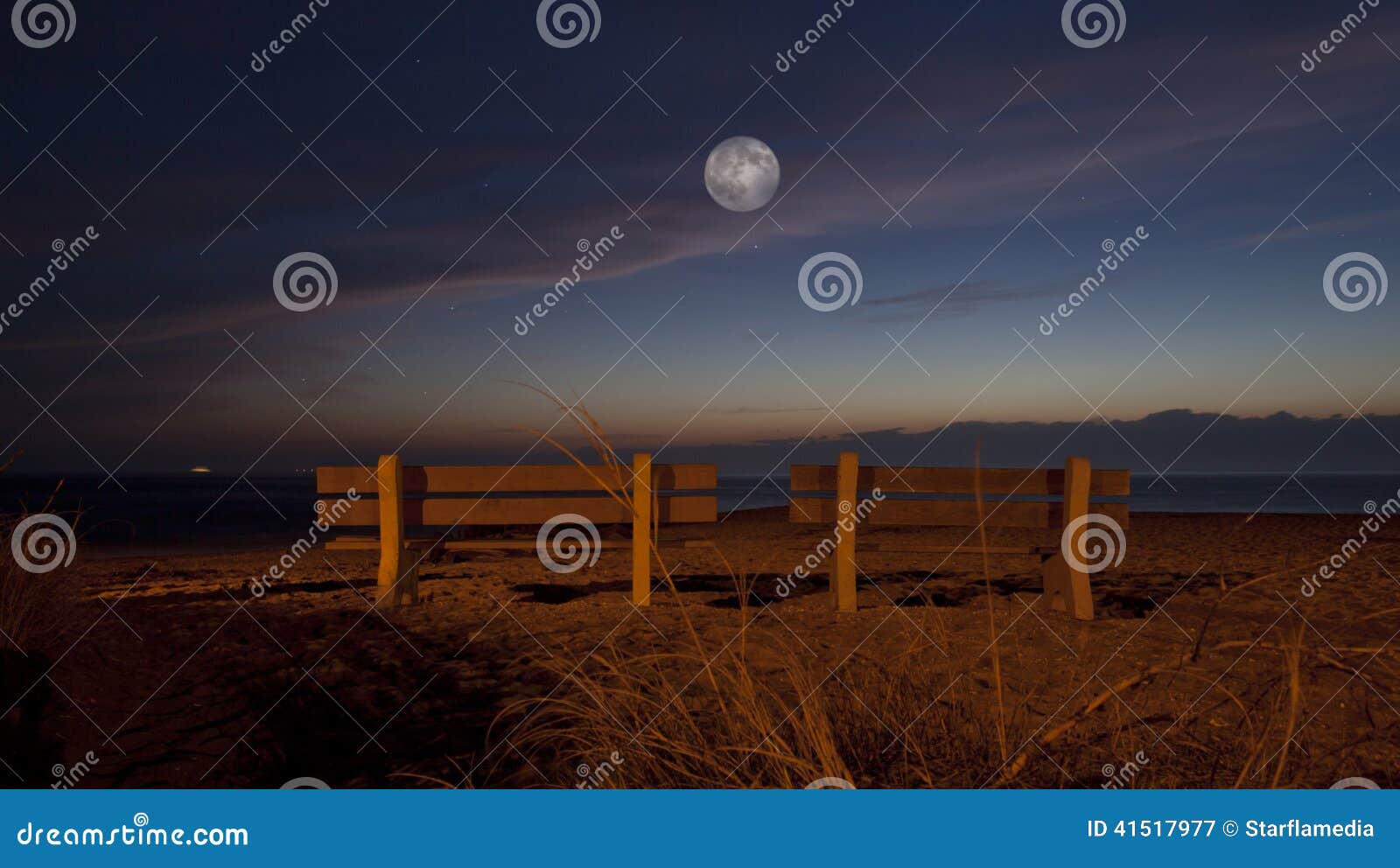 Romantic Moon at the Beach stock image. Image of cape - 41517977