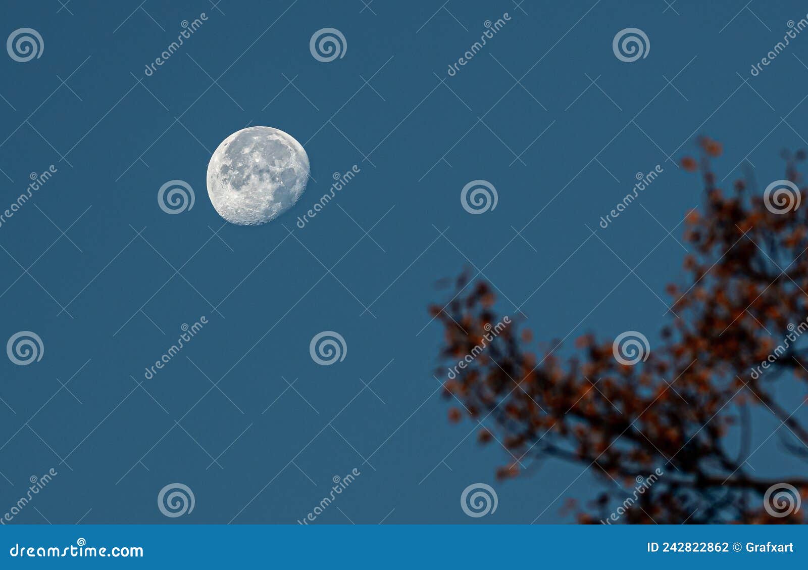 Romantic Moon Eclipse on Twilight Sky Stock Photo - Image of astrology ...