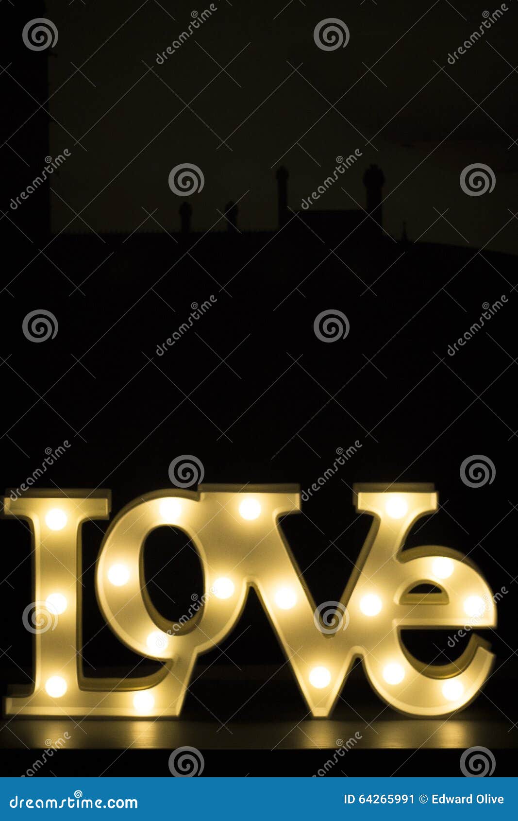 Romantic Neon Love Sign at Night Stock Image - Image of color, romance ...
