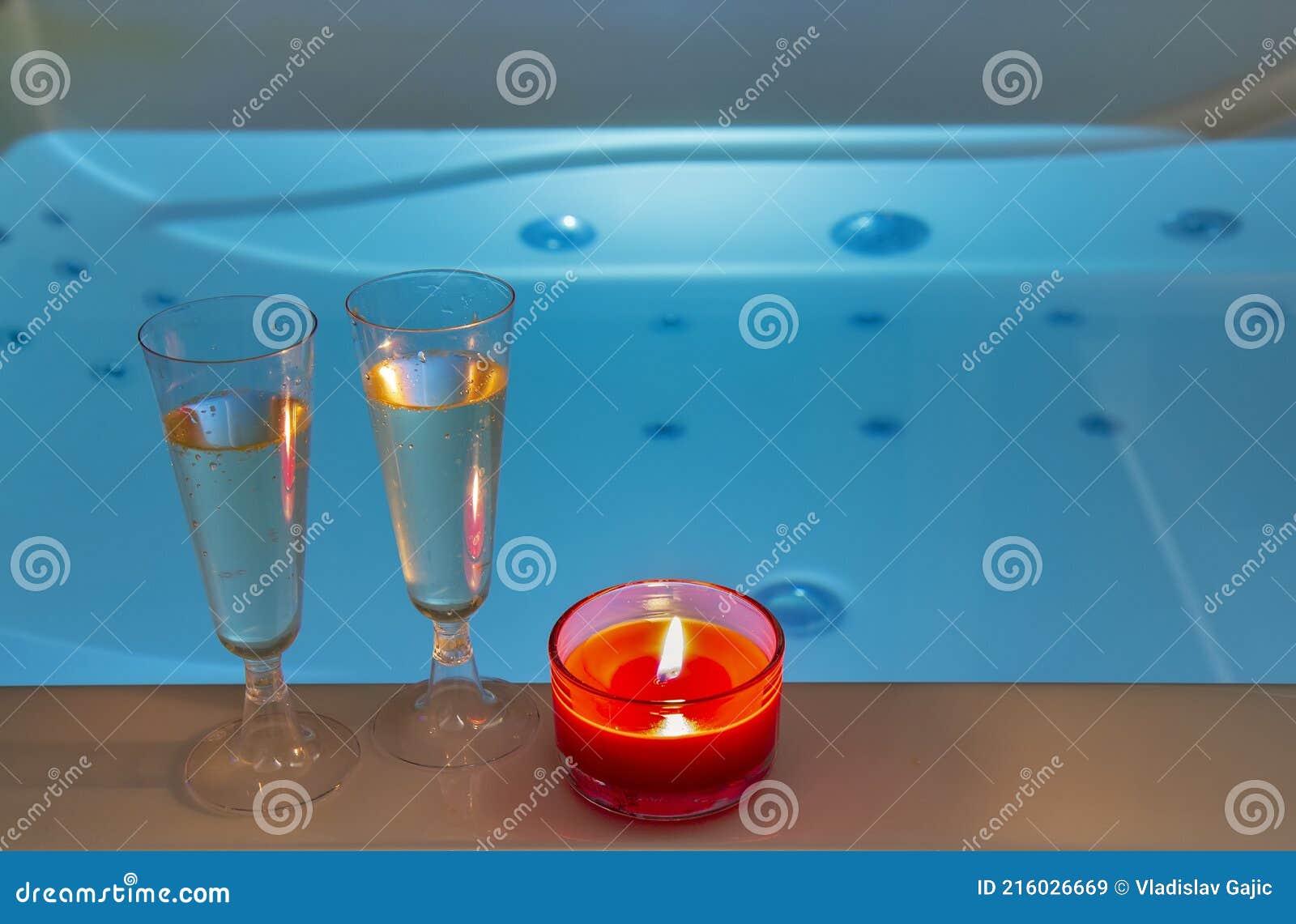 Romantic night in bath tub stock image. Image of bathtub - 216026669