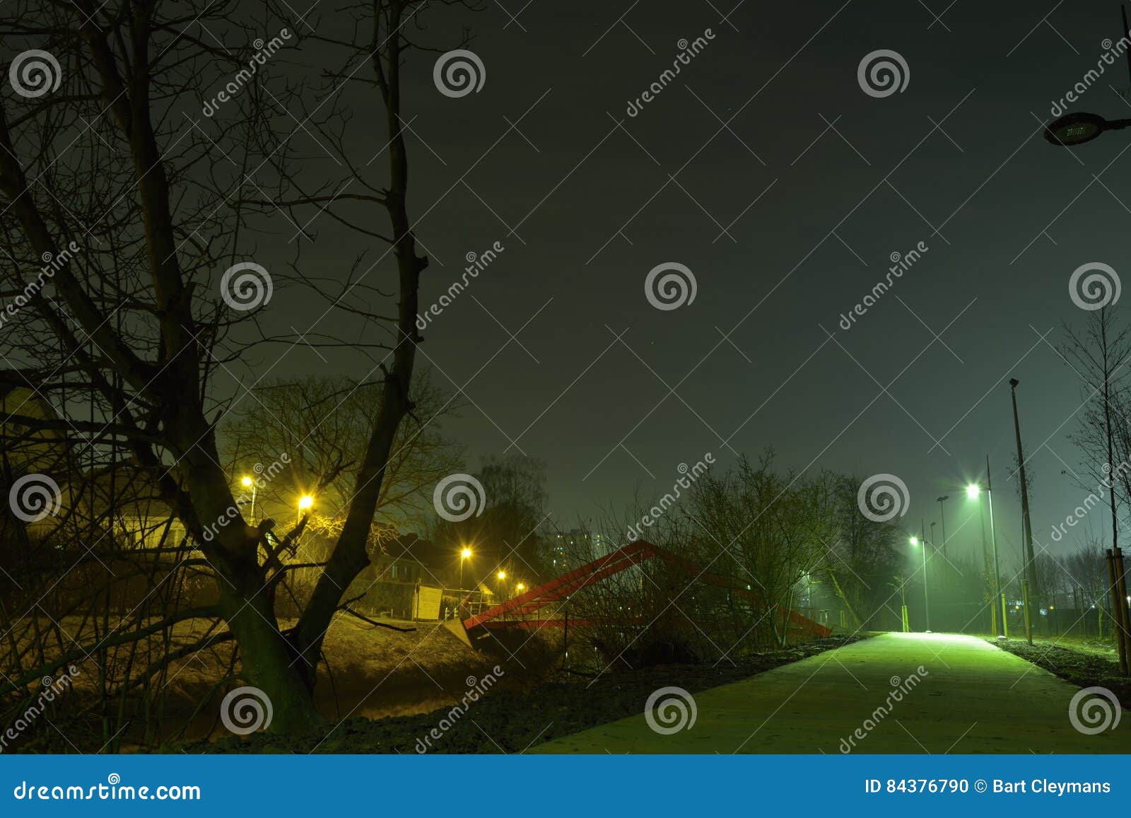 Romantic Nightscene , Pathway , Pedestrian Road at Night Stock Photo ...