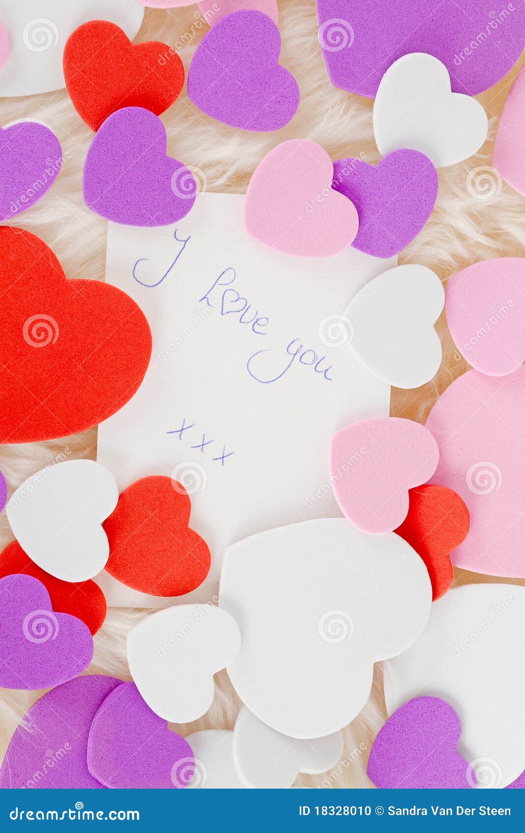 Romantic note with hearts stock photo. Image of note - 18328010