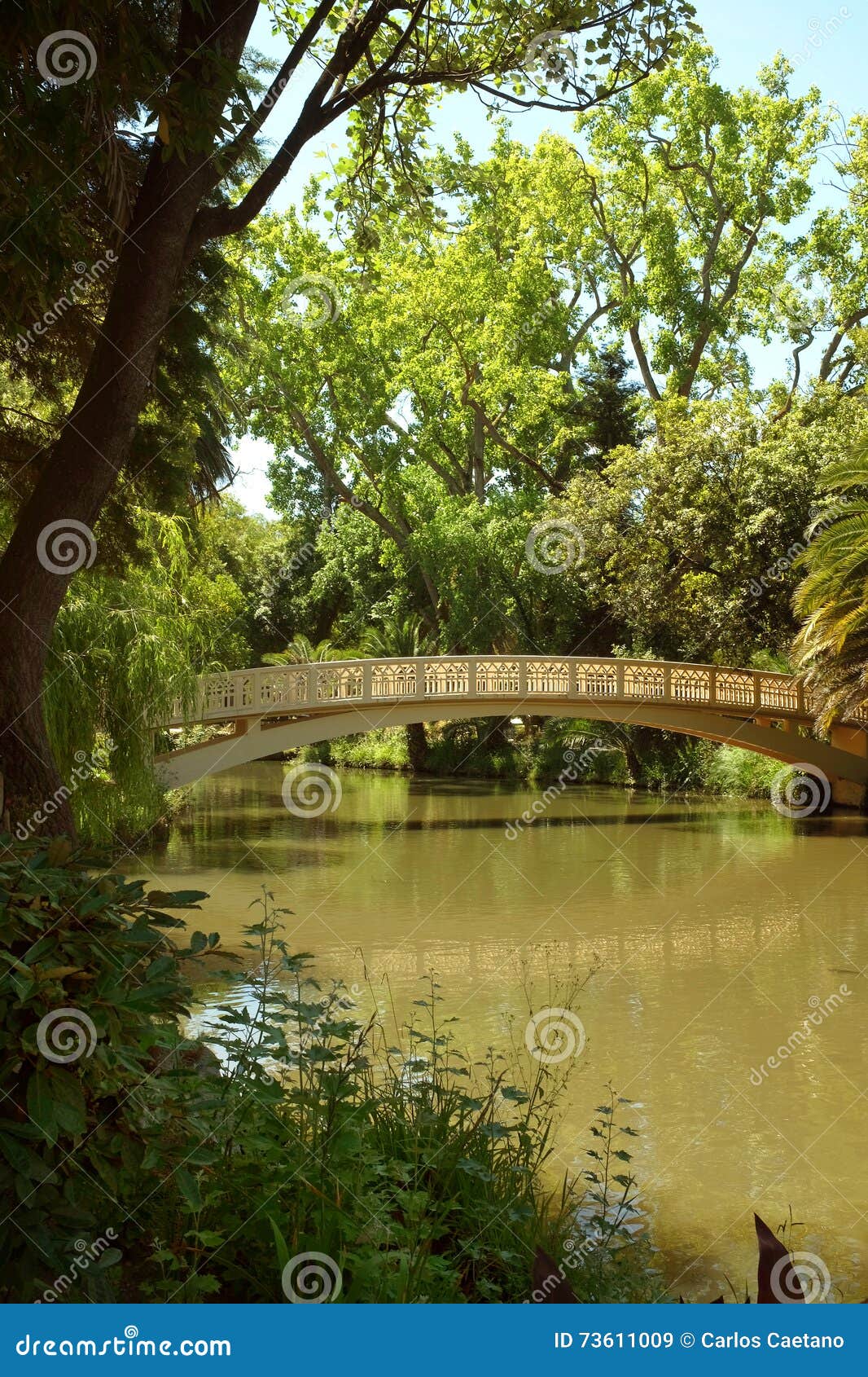 Romantic Park stock image. Image of park, footpath, bridge - 73611009