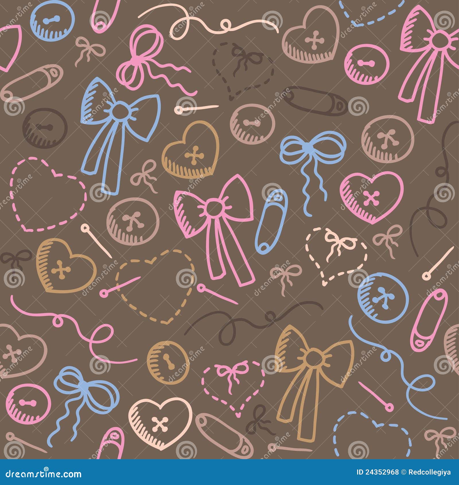 Romantic pattern stock vector. Illustration of doodle - 24352968