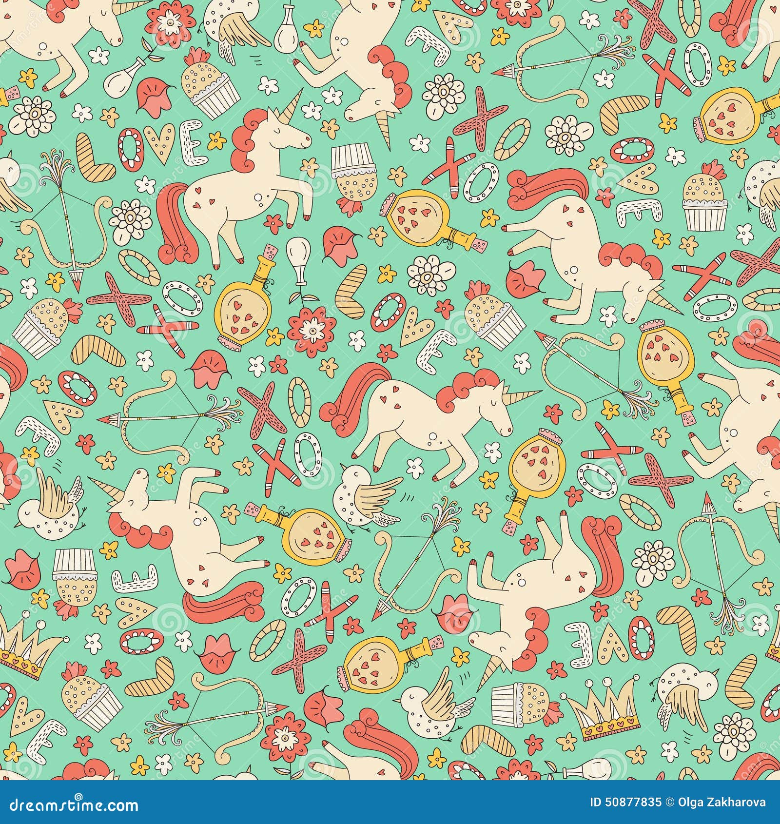 Romantic Pattern stock vector. Illustration of drawing - 50877835