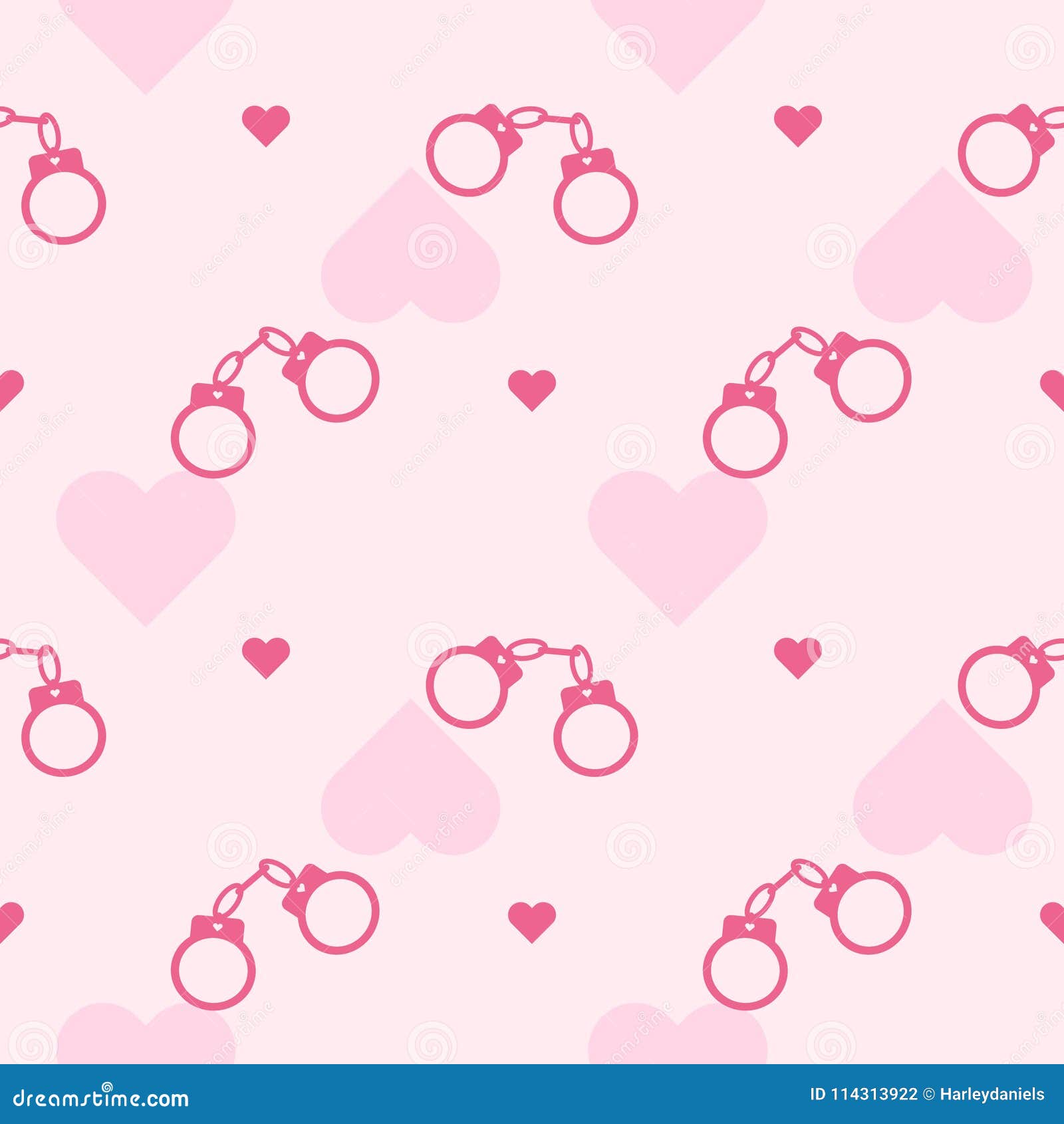 Romantic Pattern with a Pink Handcuffs Stock Vector - Illustration of ...