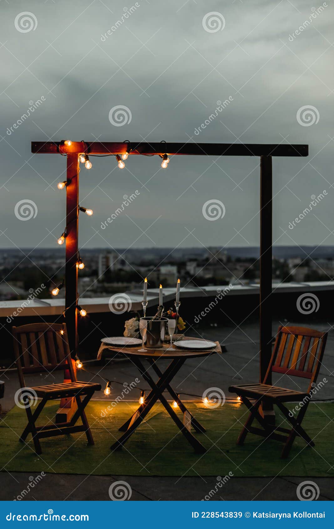 Romantic Place for Lovers on the Rooftop Stock Image - Image of outdoor ...