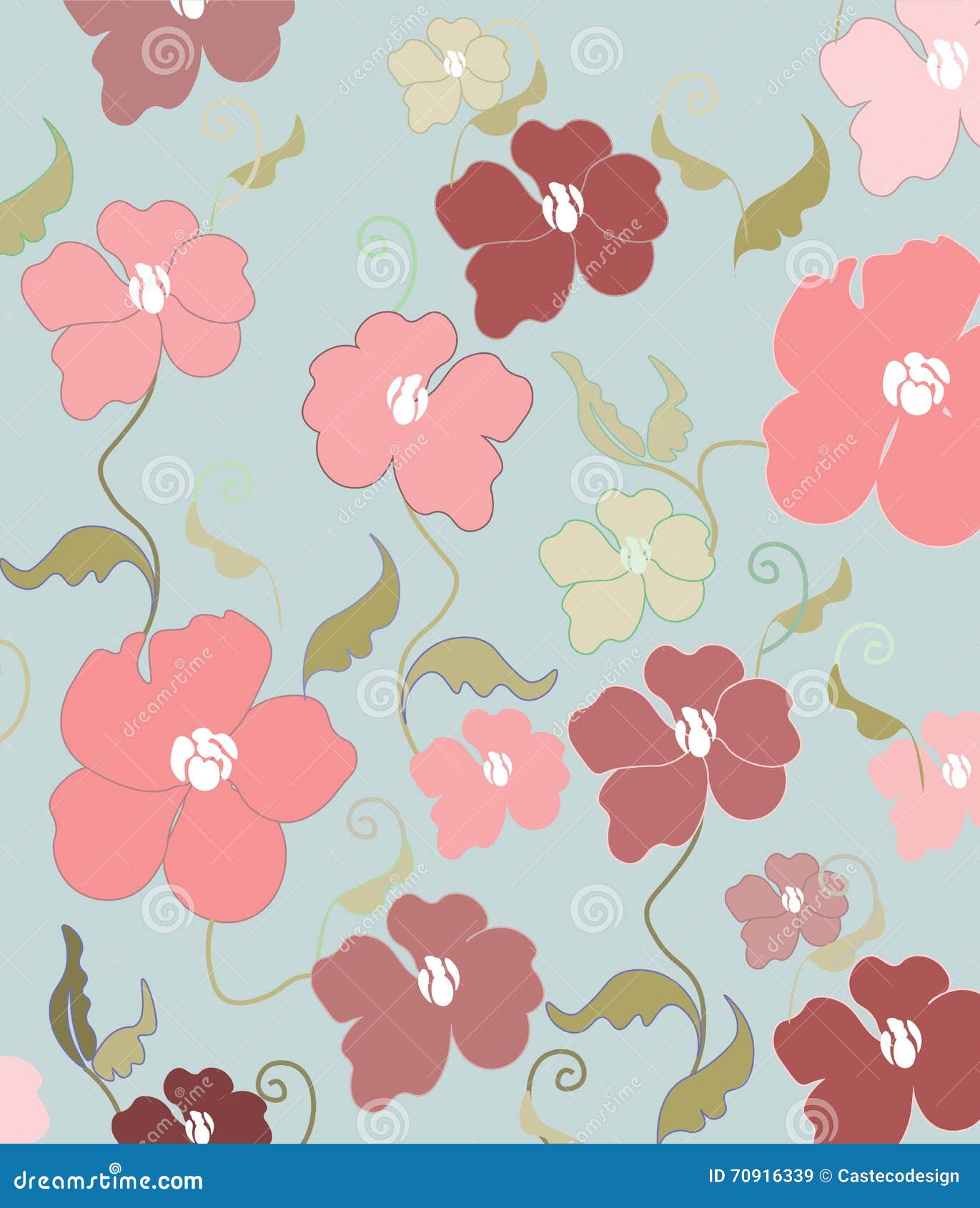 Romantic Poppy flowers stock vector. Illustration of border - 70916339