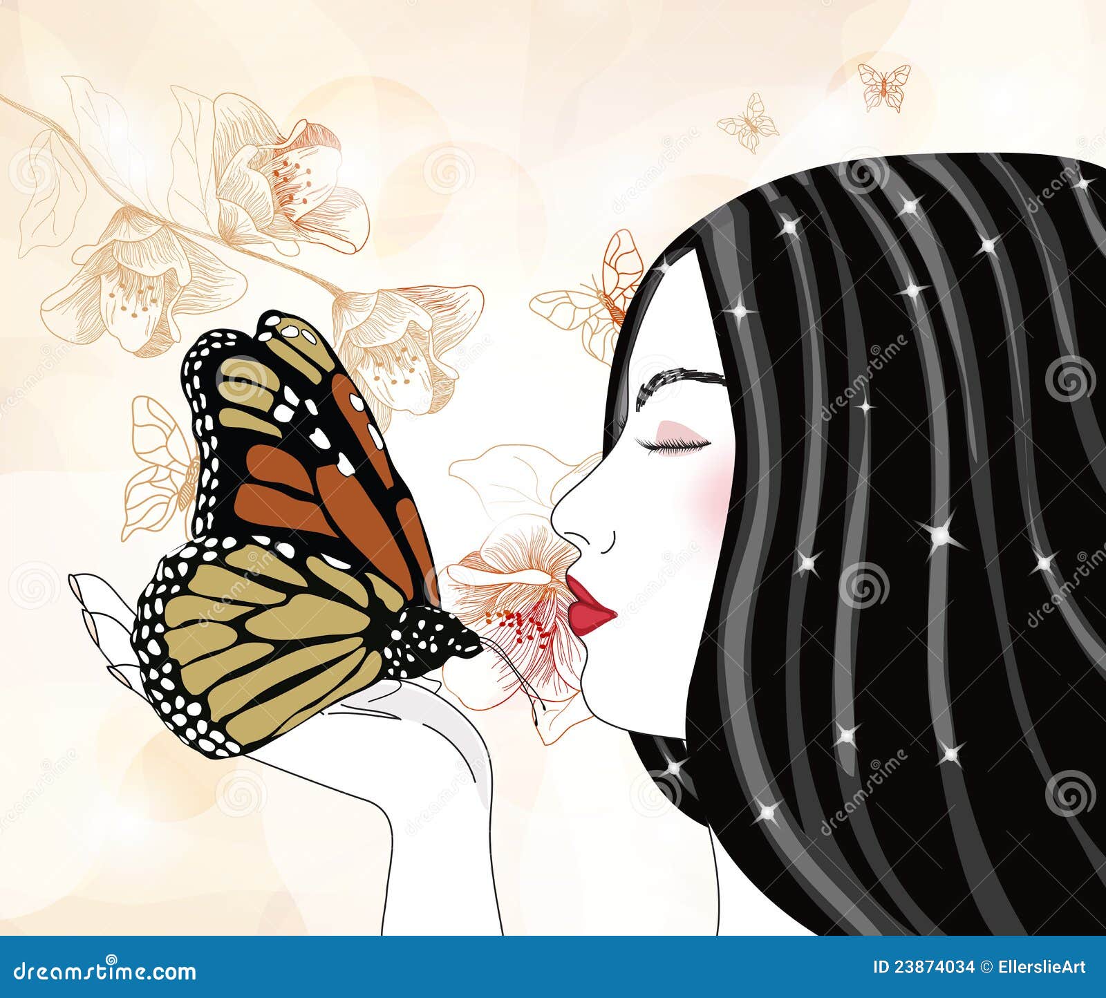 Romantic Portrait of a Woman Stock Vector - Illustration of lover ...