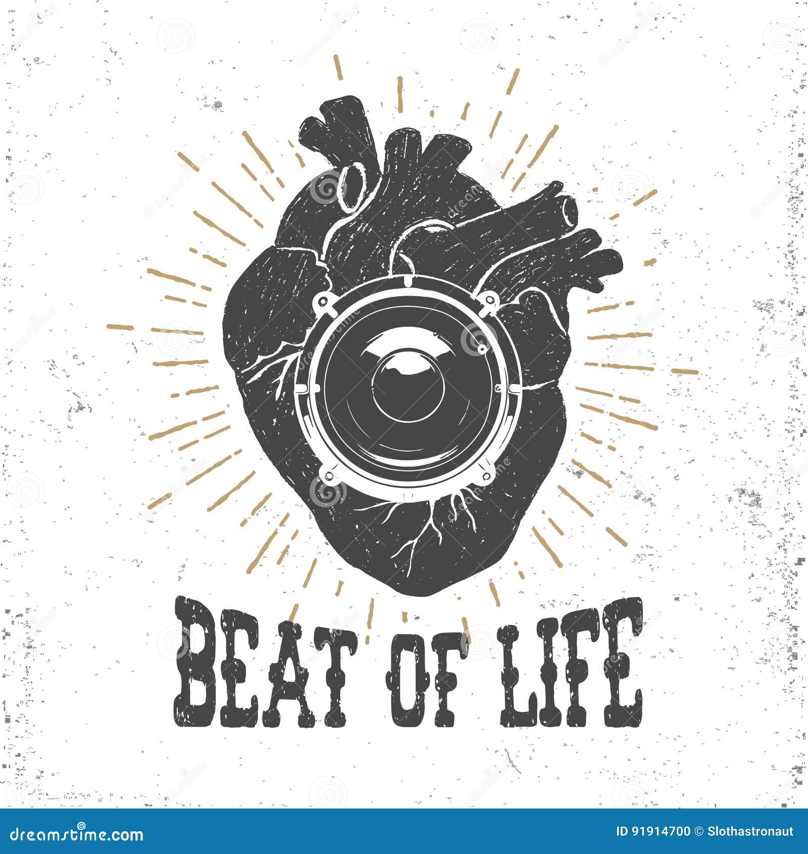 Romantic Poster With Human Heart And Inspiring Lettering. Vector ...