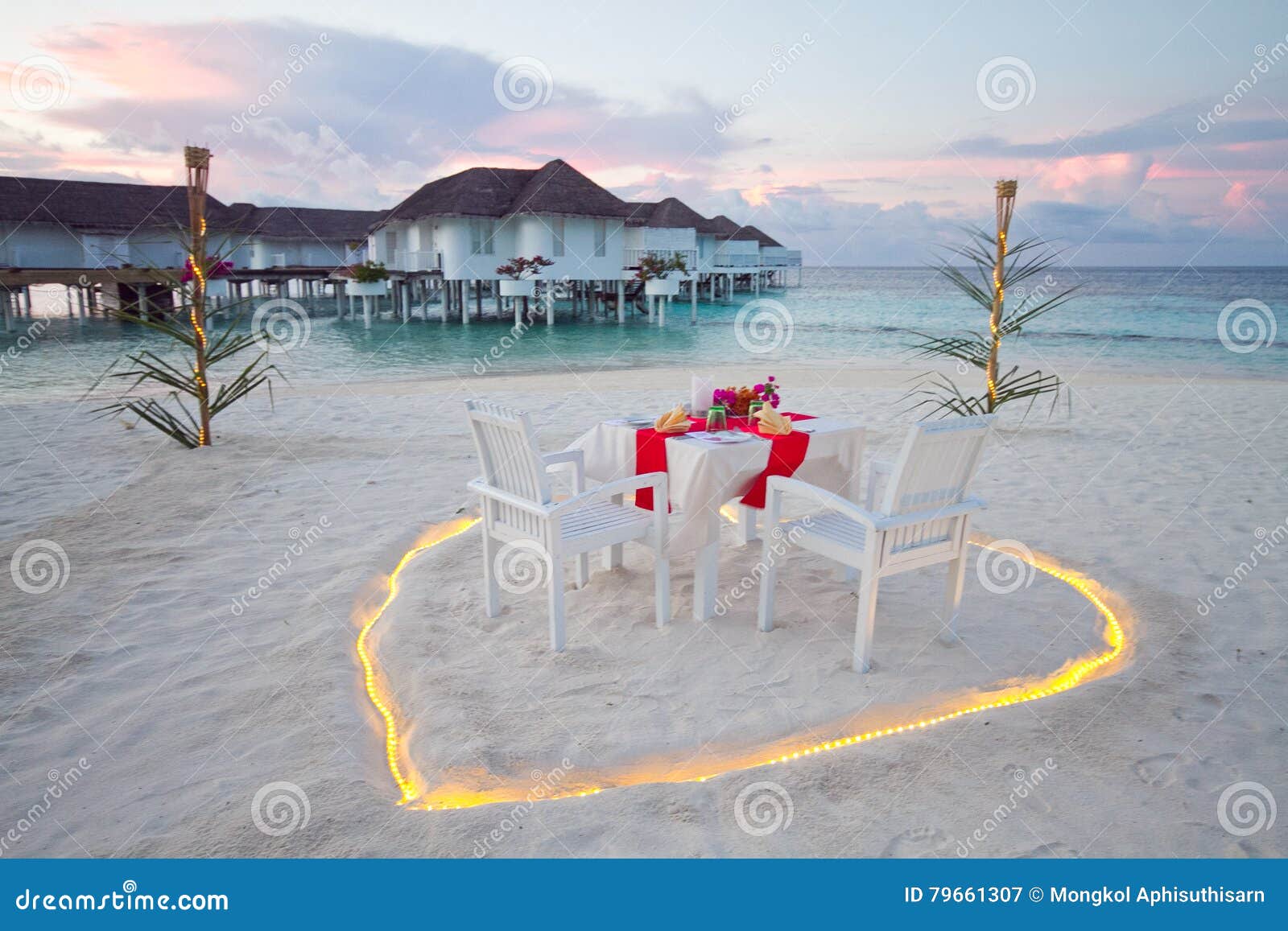 Romantic Private Dinner Table at Maldives Stock Image - Image of ...