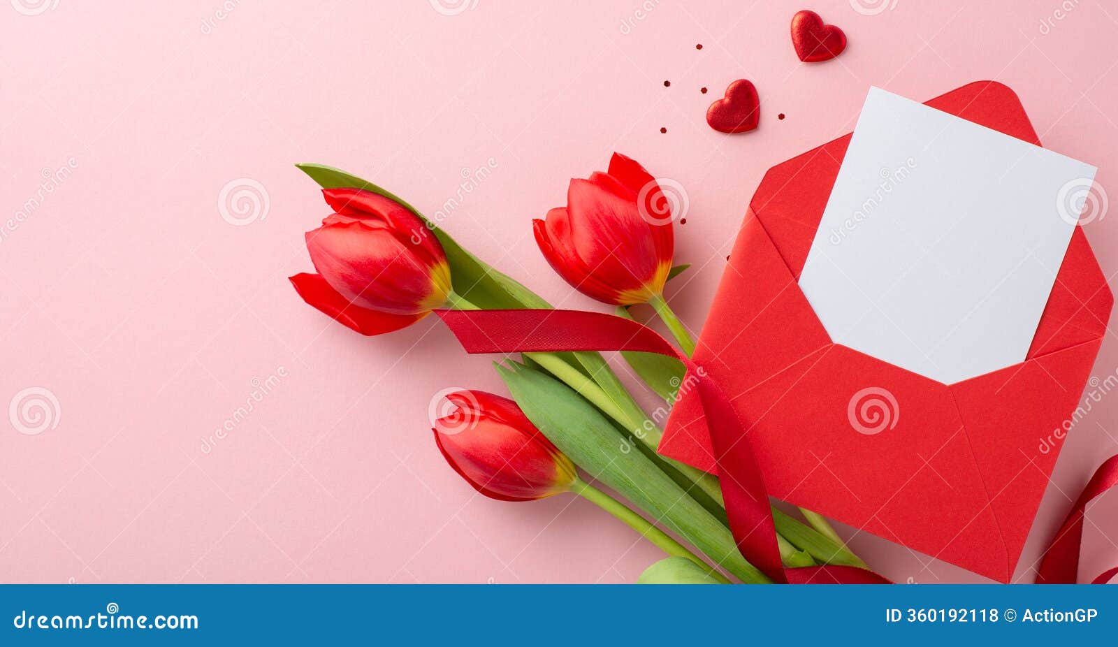 Romantic Proposal Setup Captured from Top View, Featuring Envelope with ...