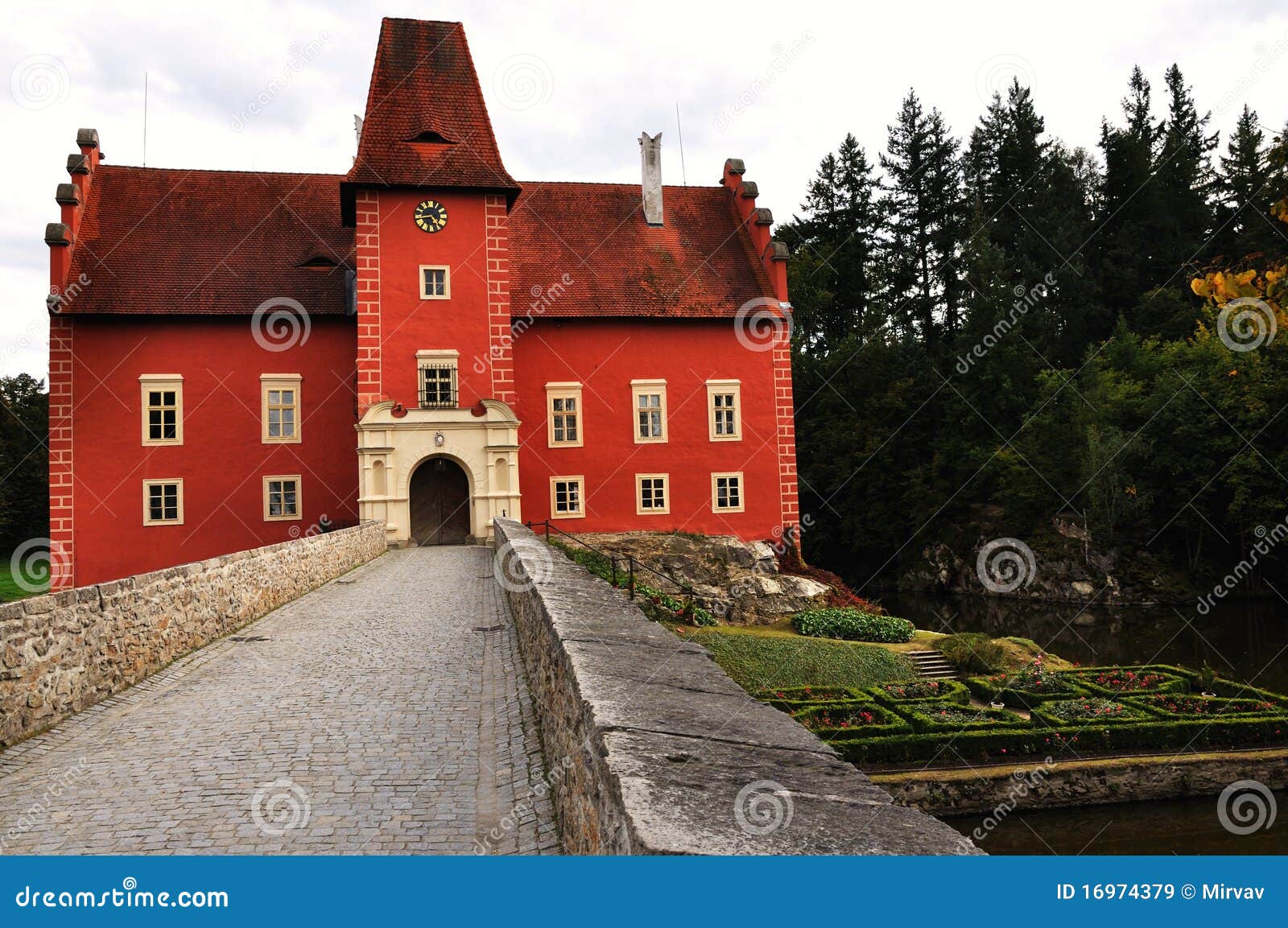 Romantic Red Chateau stock image. Image of castle, exterior - 16974379