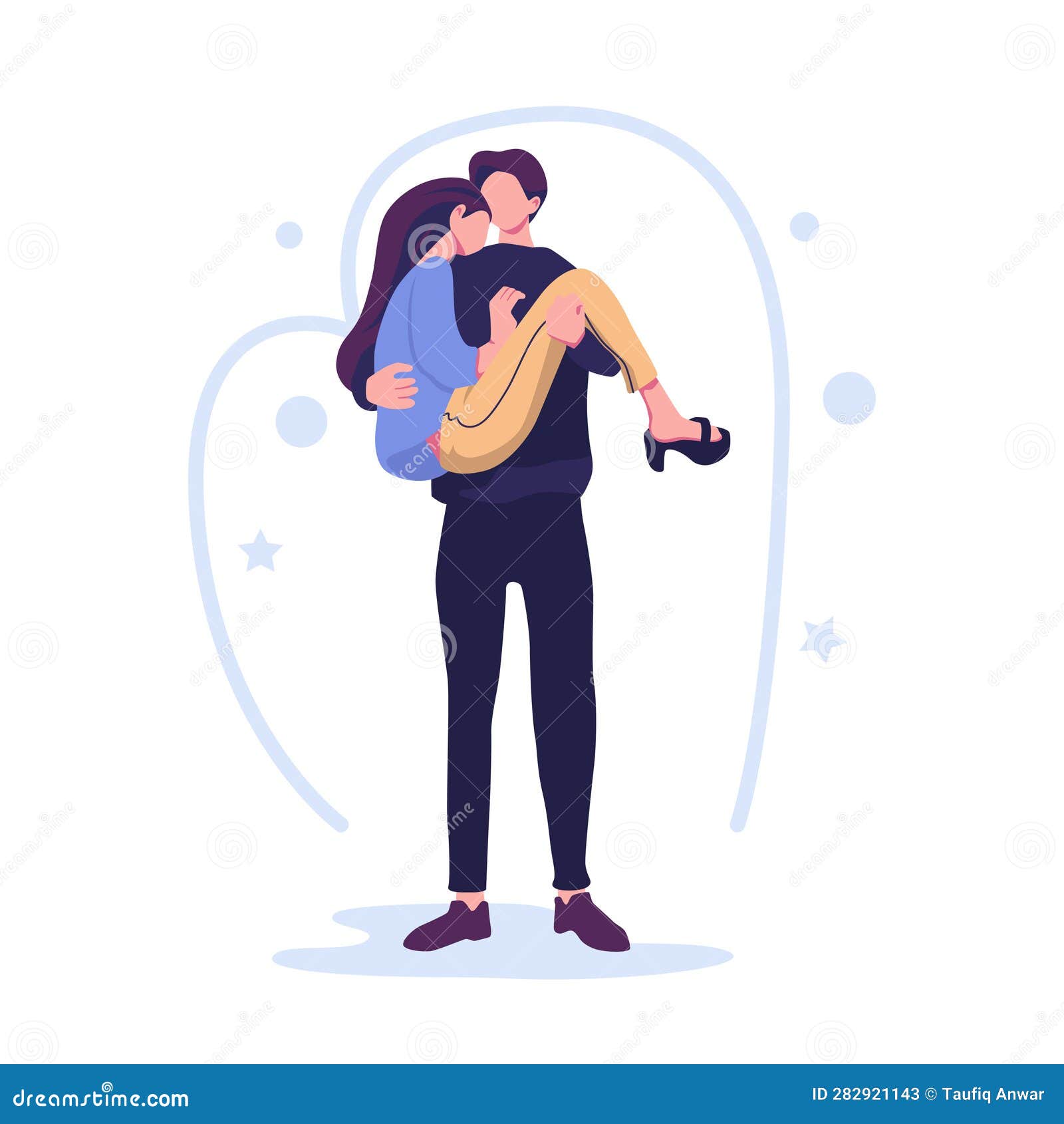 Romantic Relationships Flat Style Illustration Vector Design Stock ...