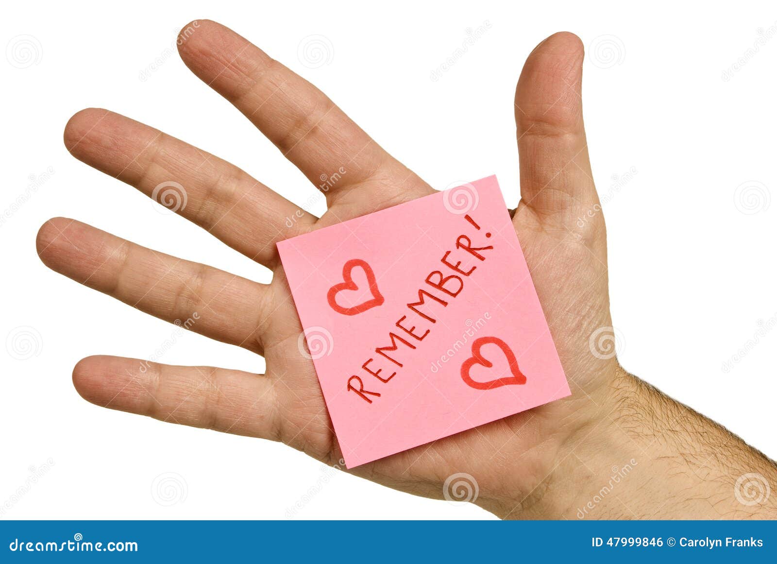 Romantic REMEMBER Note on Hand Stock Photo - Image of give, note: 47999846
