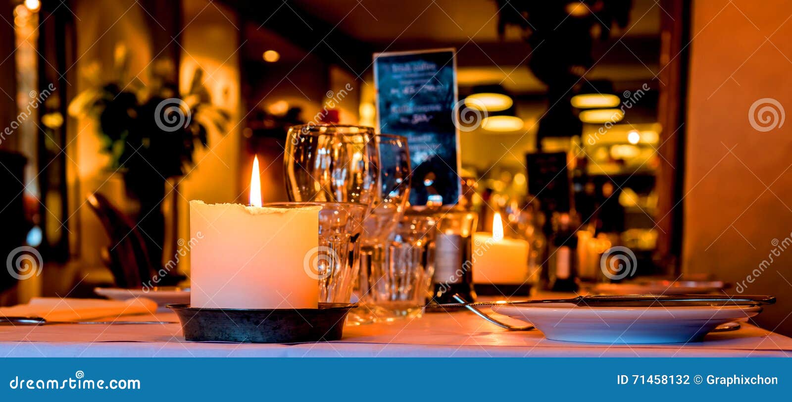Romantic restaurant stock photo. Image of dining, dinner - 71458132