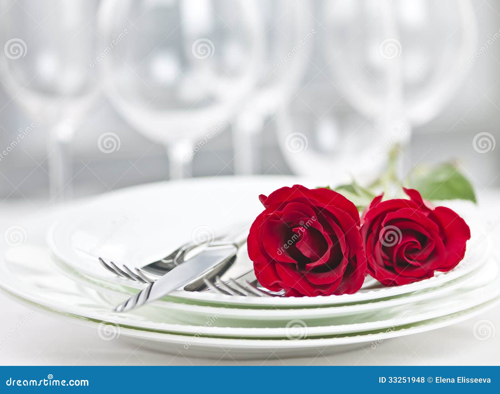 Romantic Restaurant Dinner Setting Stock Photo - Image of romance ...