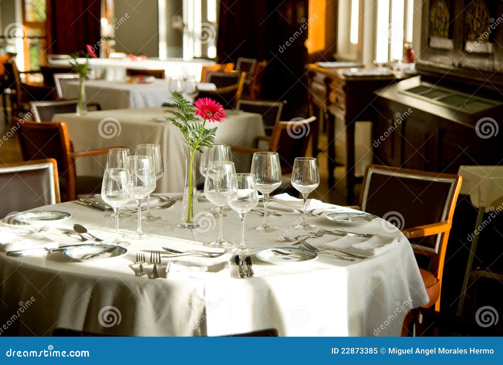 Romantic Restaurant table stock image. Image of lunchtime - 22873385