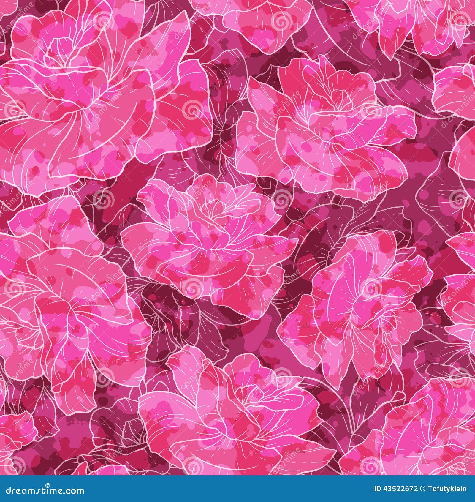 Romantic rose pattern. stock vector. Illustration of grunge - 43522672