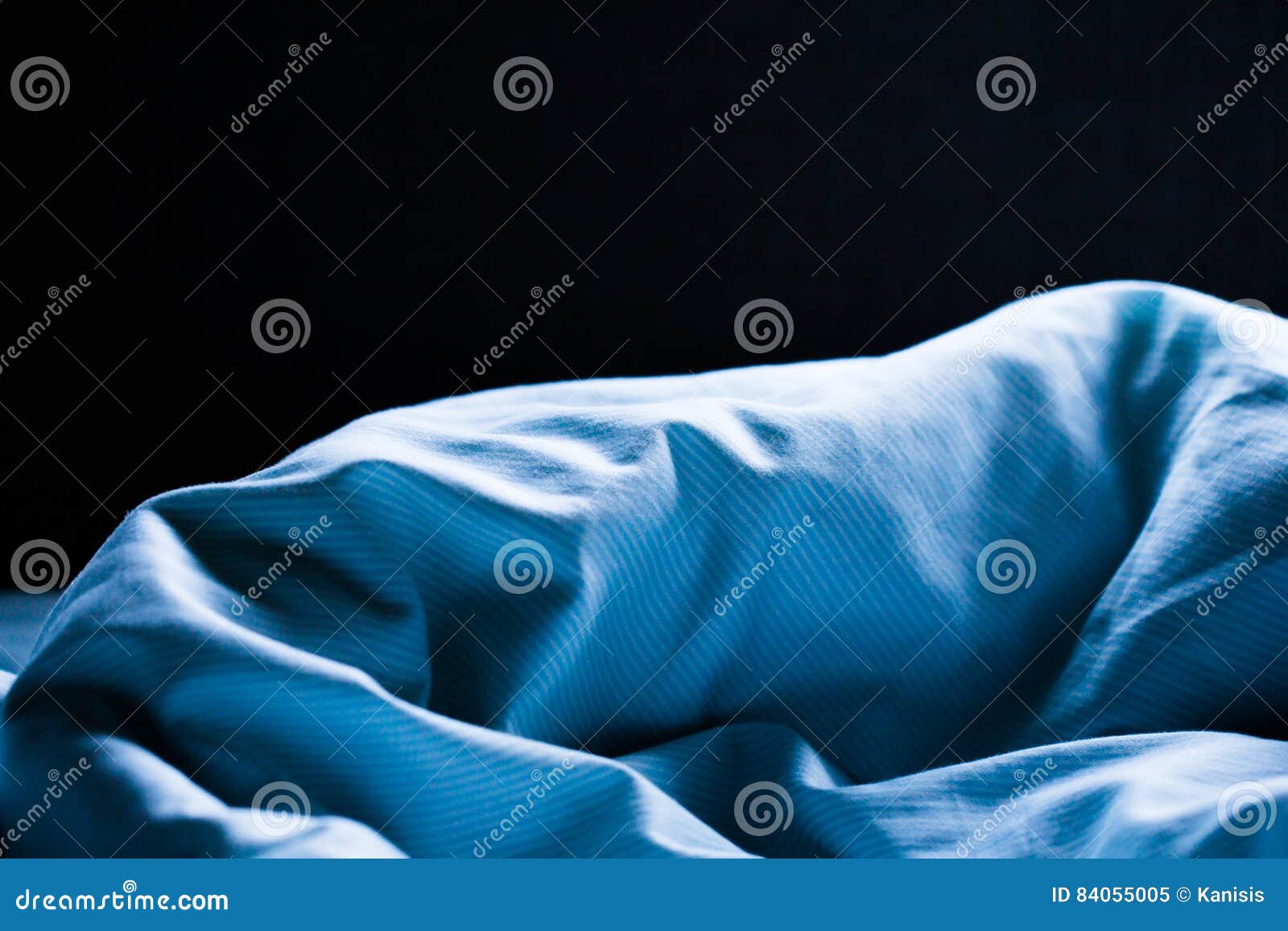 Romantic and Sad Feeling Blue Bed Sheet Background Stock Image - Image ...