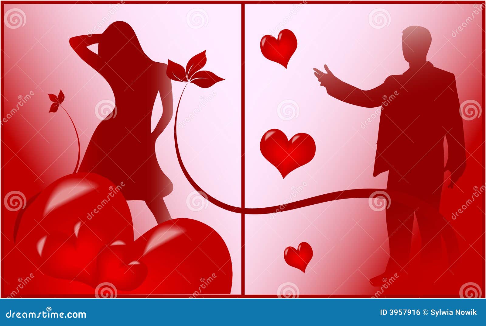 Romantic Scene of Love stock vector. Illustration of background - 3957916