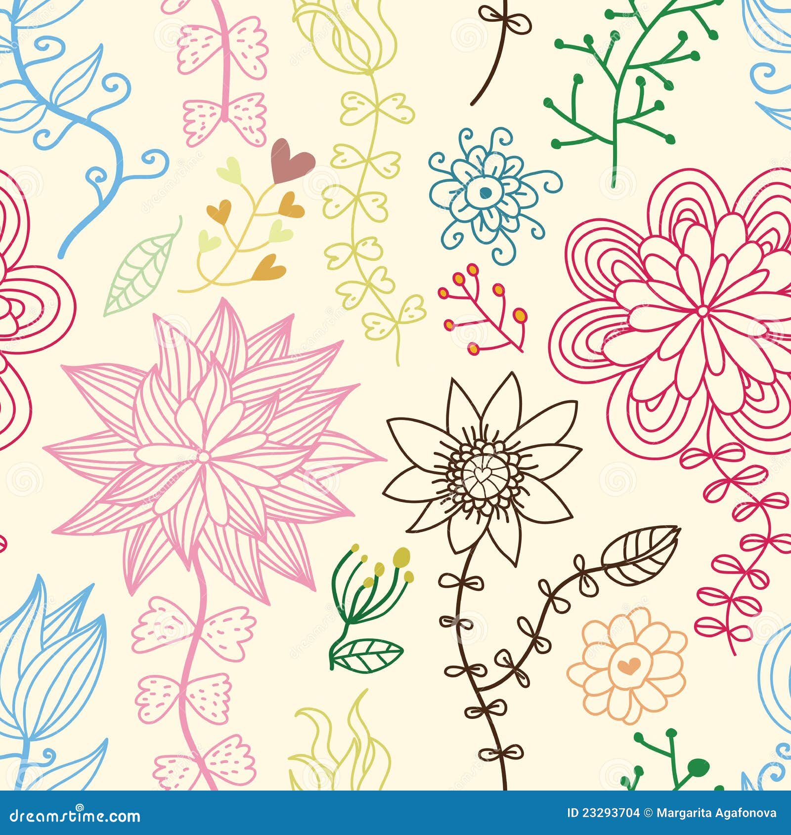 Romantic Seamless Floral Pattern Stock Vector - Illustration of ...