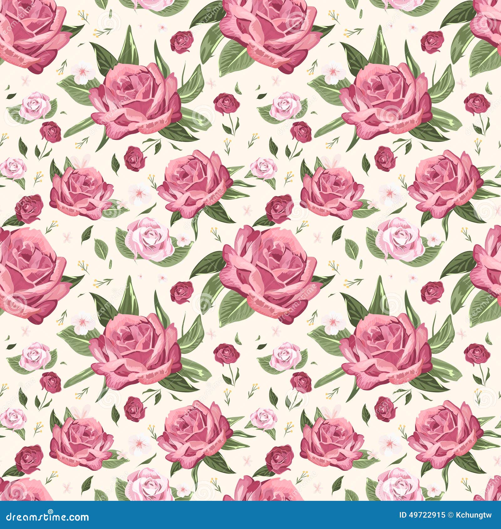 Romantic Seamless Floral Pattern Stock Illustration - Illustration of ...