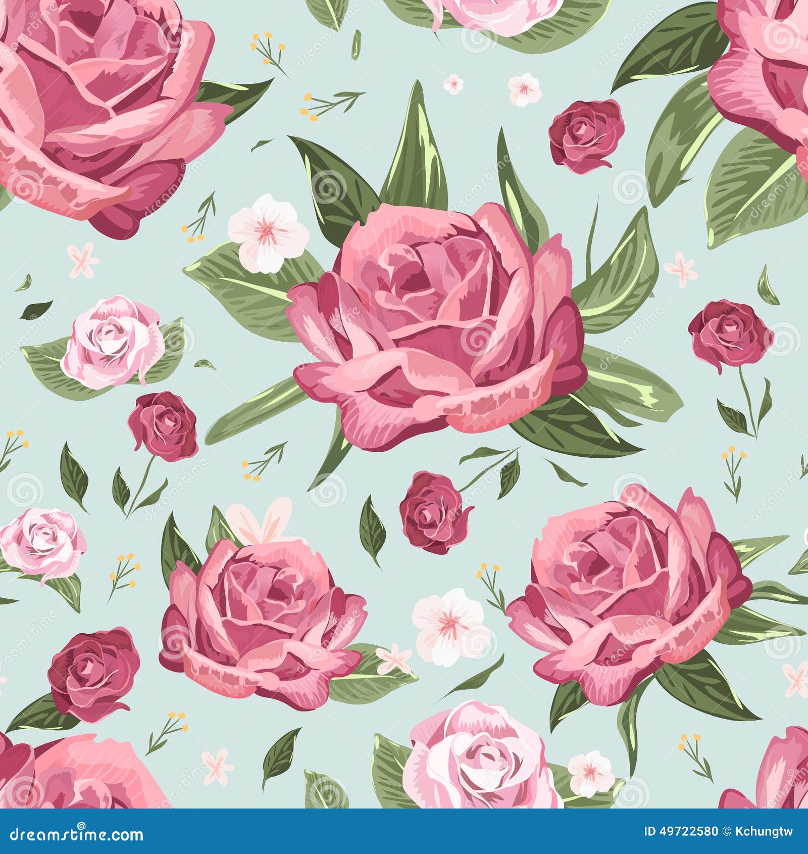 Romantic Seamless Floral Pattern Stock Illustration - Illustration of ...