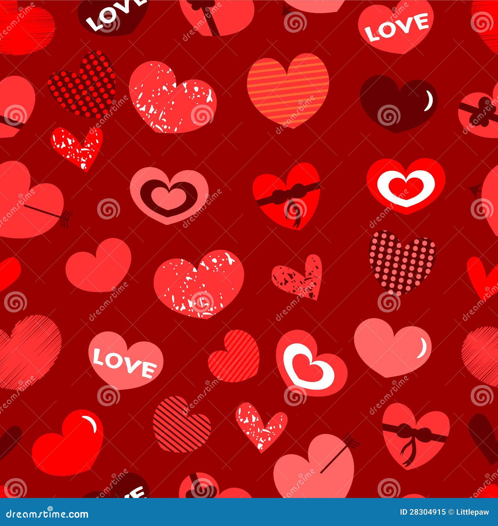 Romantic seamless pattern stock vector. Illustration of template - 28304915