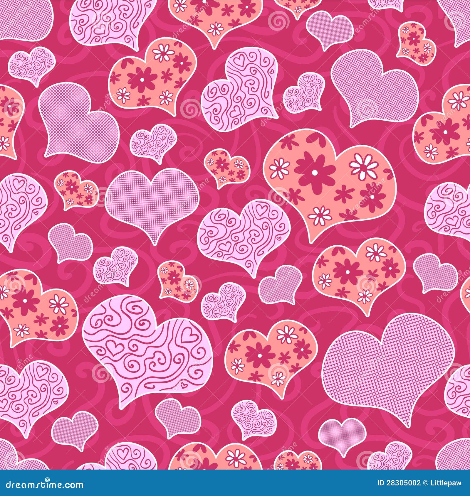 Romantic seamless pattern stock vector. Illustration of design - 28305002