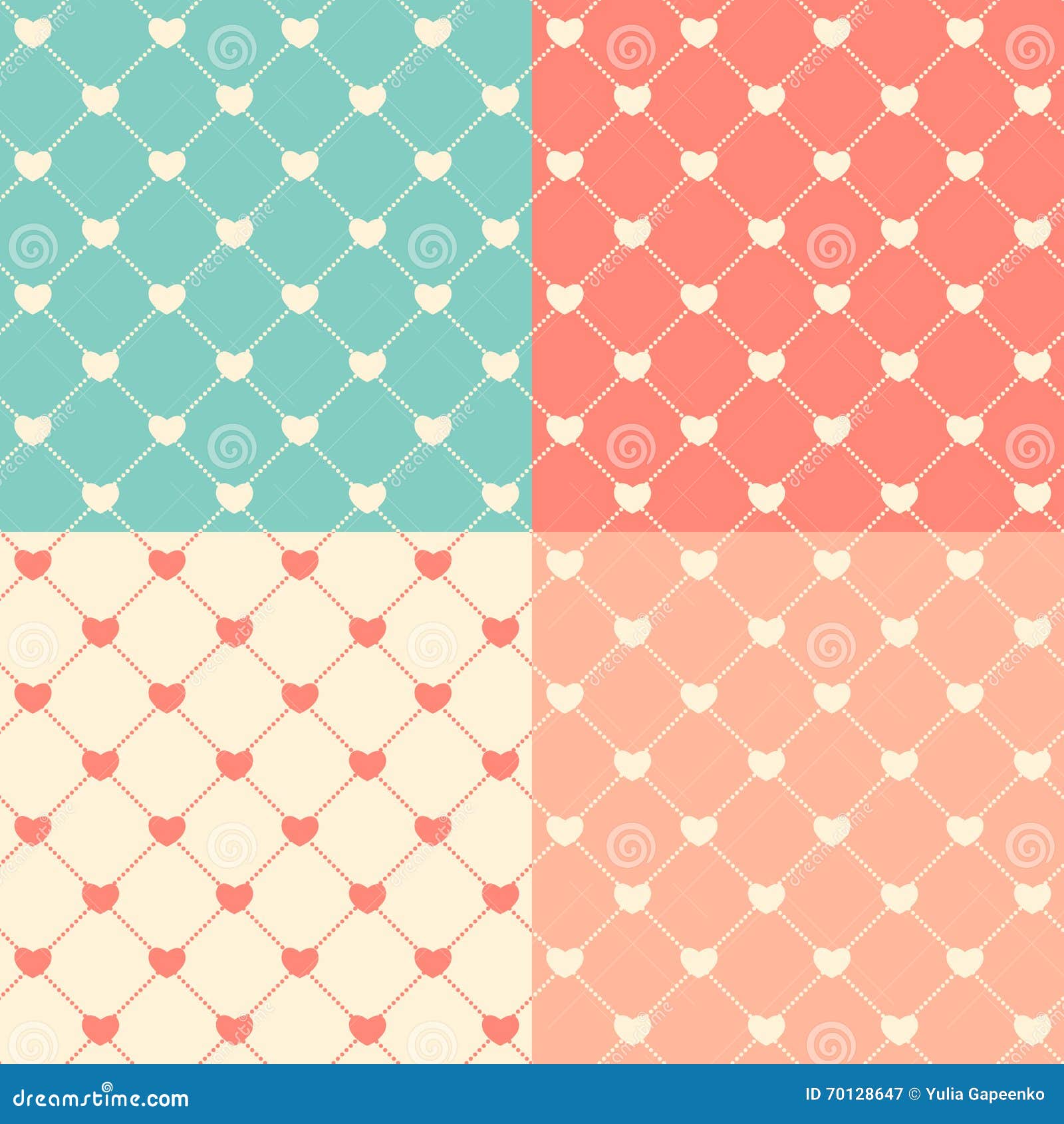 Romantic Seamless Pattern Background Vector Illustration Stock Vector ...