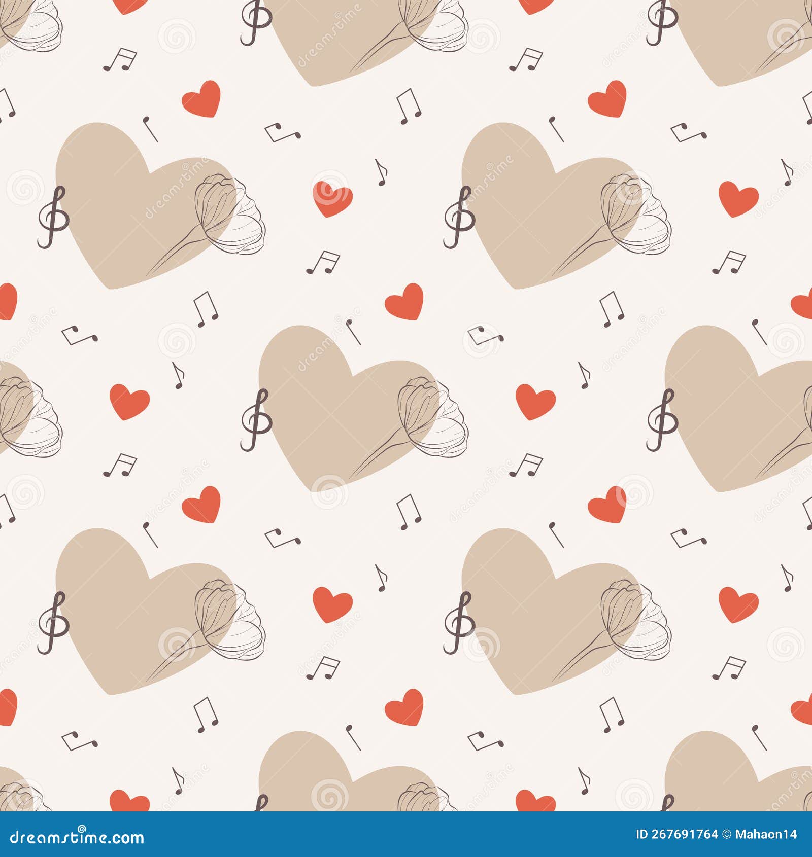 Romantic seamless pattern stock vector. Illustration of amore - 267691764