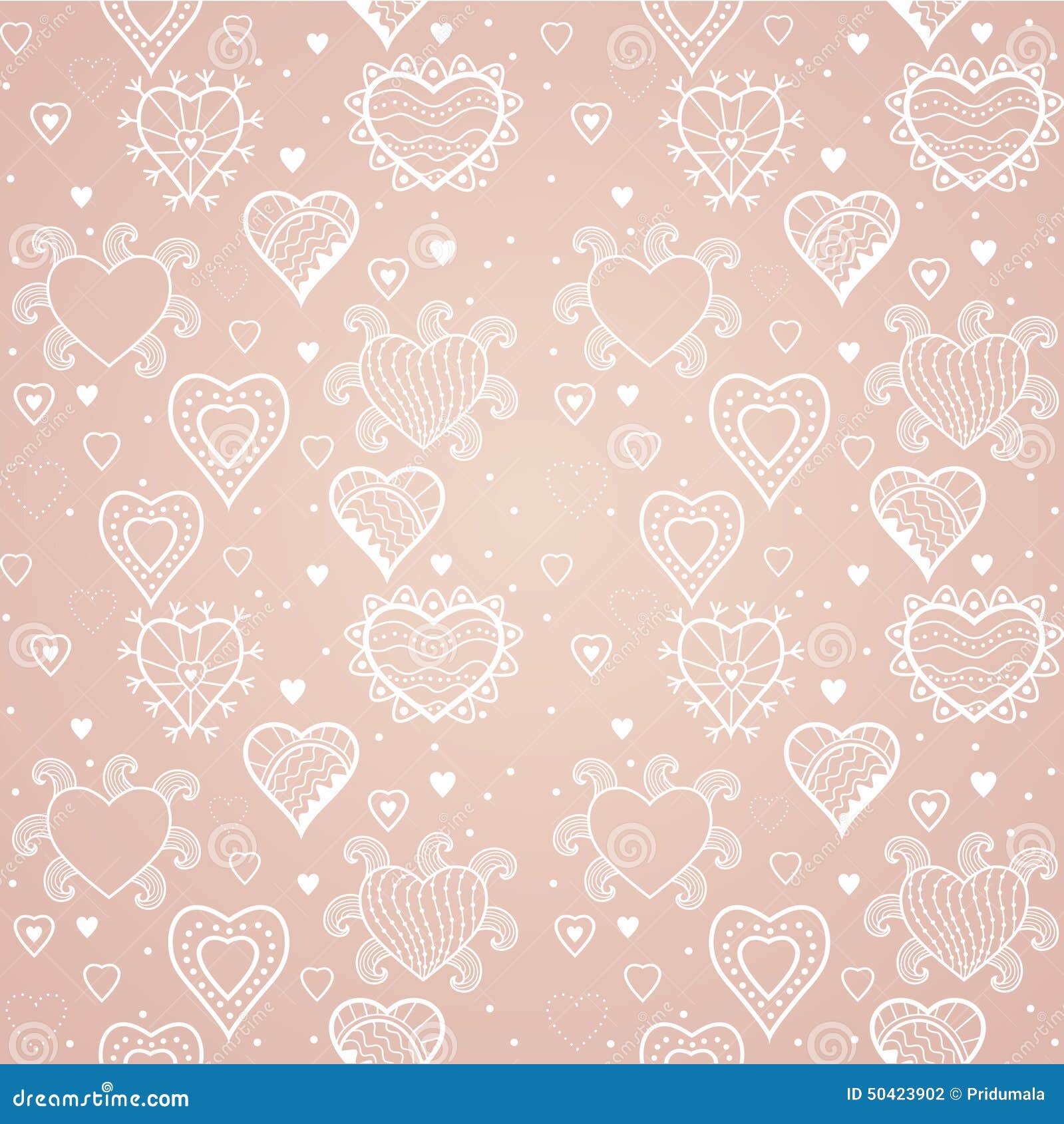 Romantic Seamless Pattern with Hearts Stock Vector - Illustration of ...