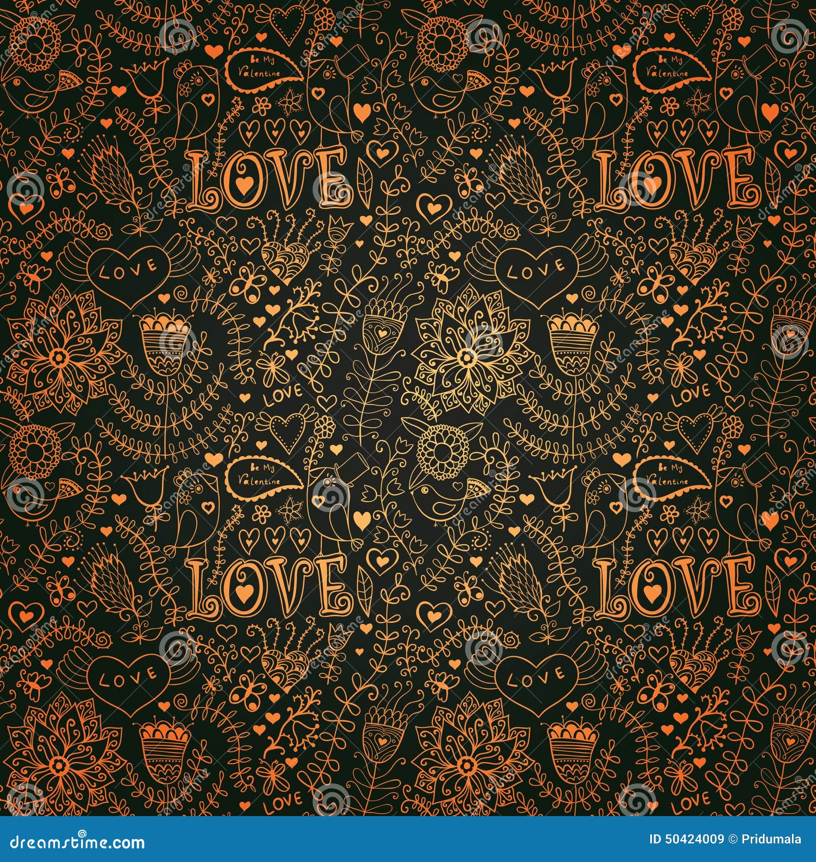 Romantic Seamless Pattern with Hearts Stock Vector - Illustration of ...