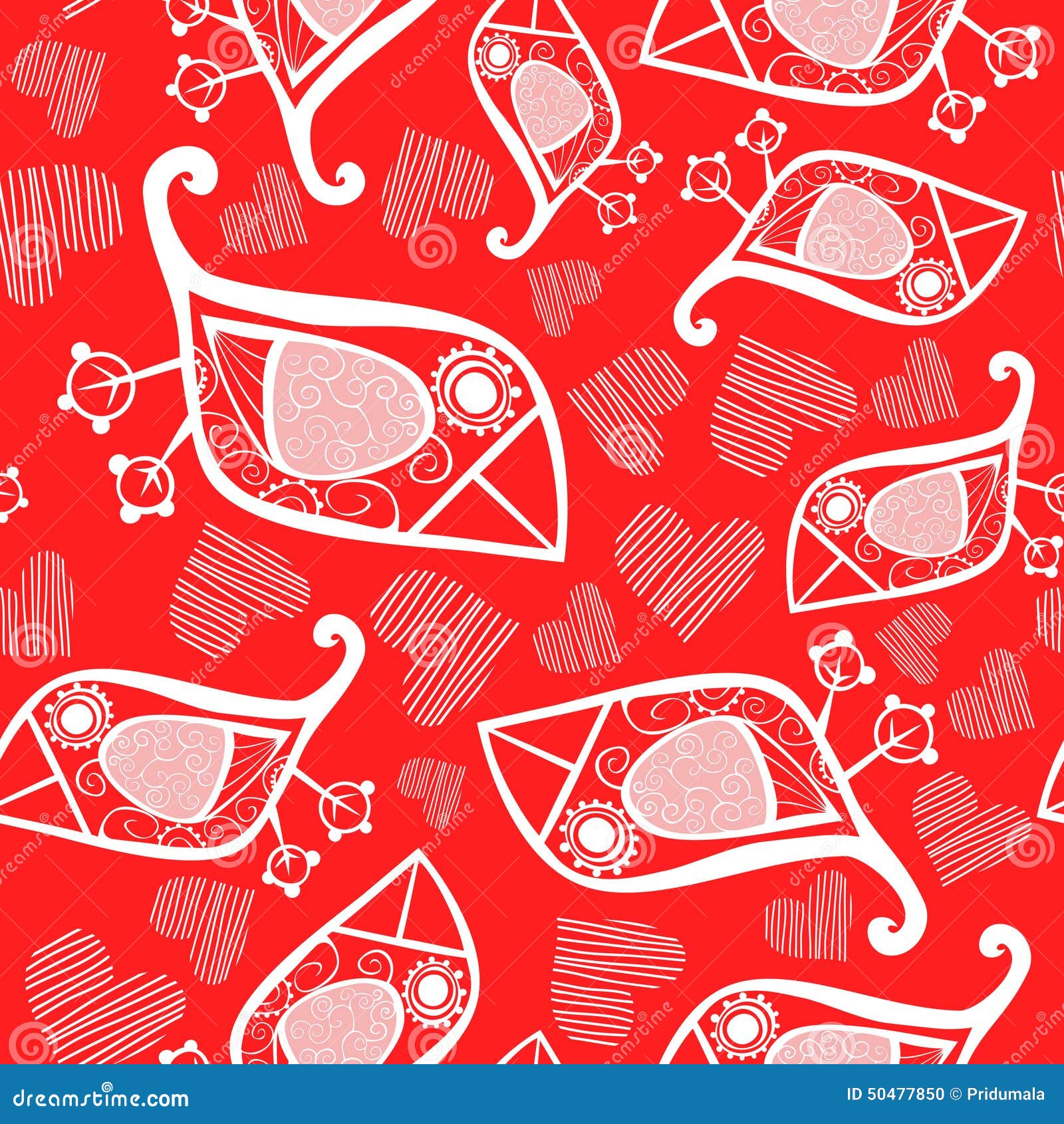 Romantic seamless pattern. stock vector. Illustration of line - 50477850