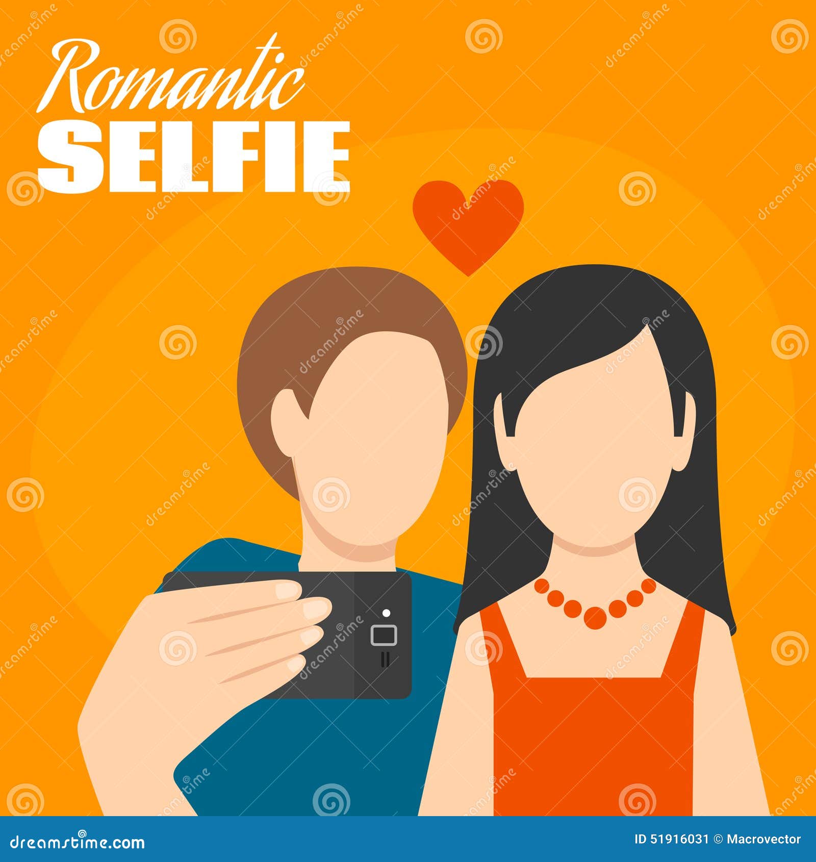 Romantic Selfie Poster Stock Vector Illustration Of Friends 51916031