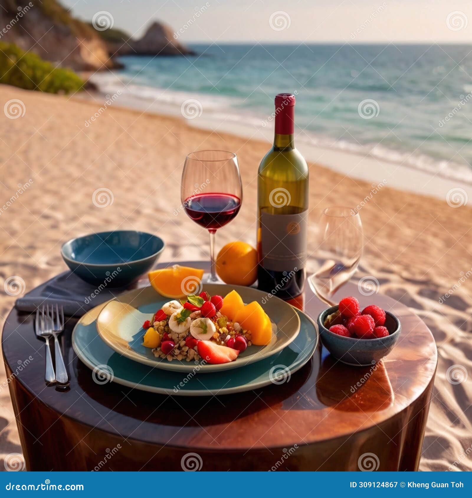 Romantic Set Table for Two Dinner at Sunset on Tropical Beach Stock ...