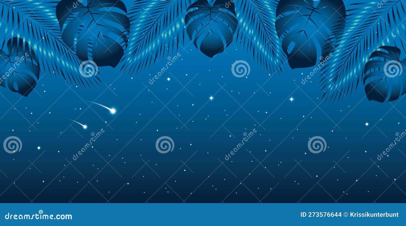 Romantic Starry Night Trees Silhouettes And Couple Watch On Moon ...