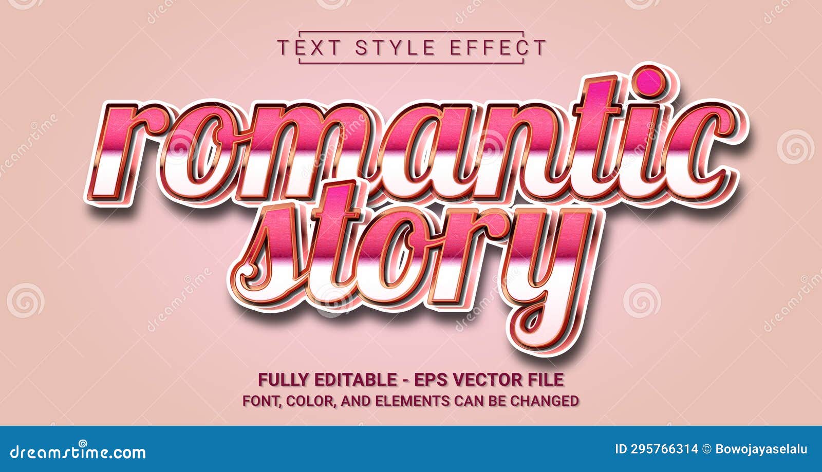 Romantic Story Text Style Effect. Editable Graphic Text Template Stock ...