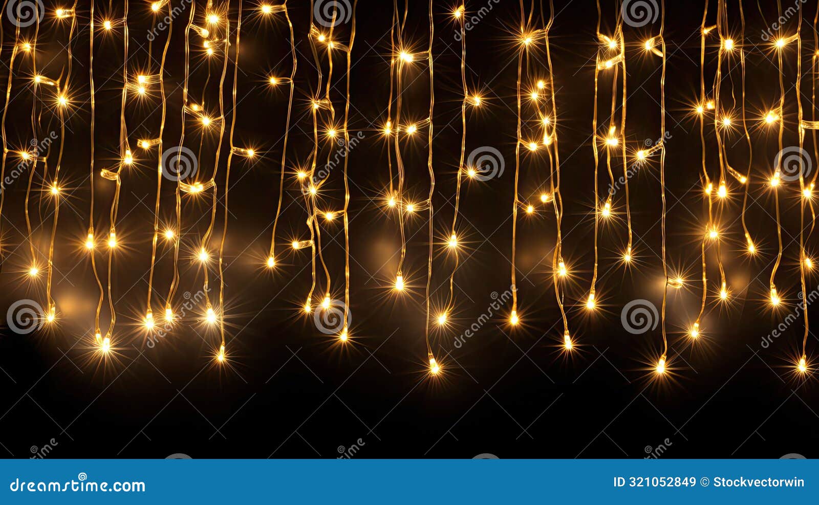 Romantic String Lights Transparent Background Stock Illustration ...
