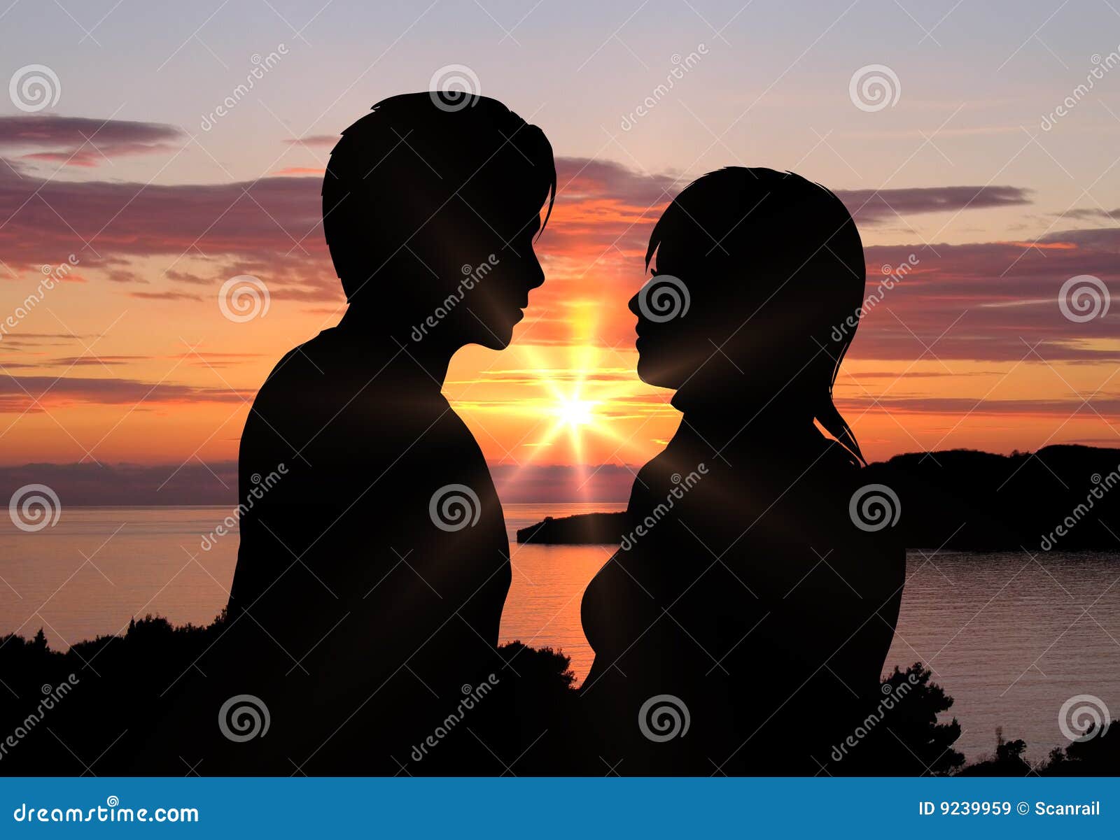 Romantic Sunset Beach Illustration In Sza Style With Pixel Art Royalty ...