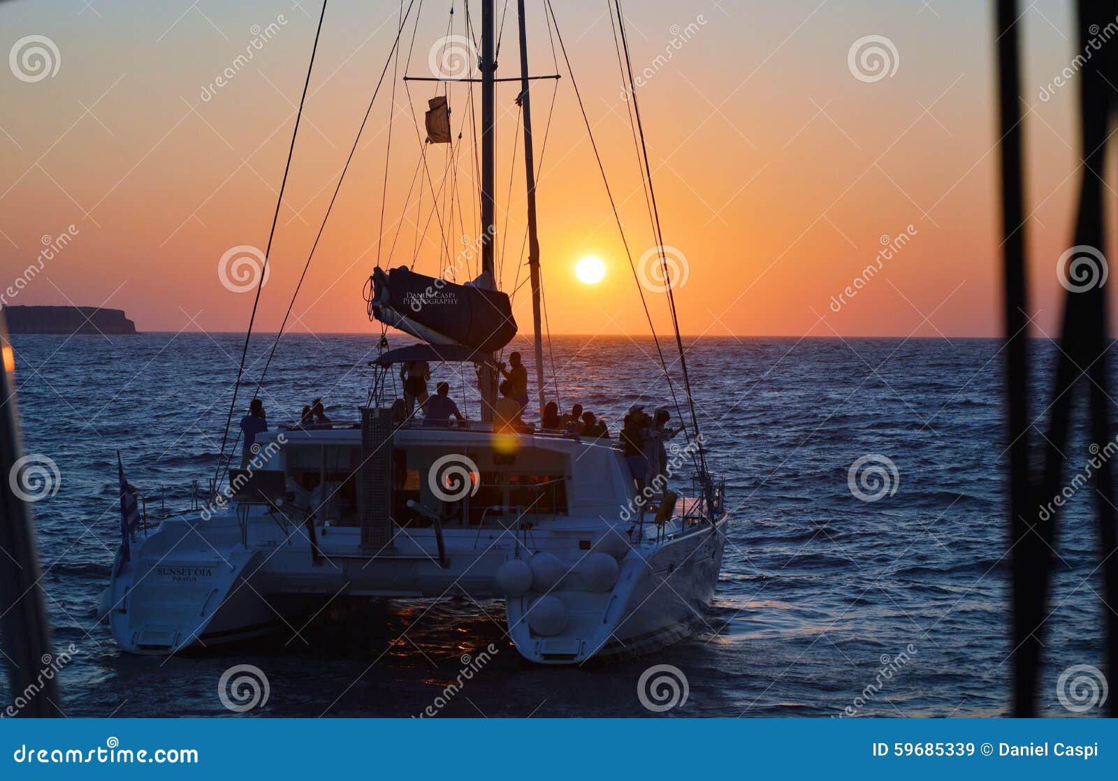 Sunset Cruise in Santorini editorial stock image. Image of greece ...