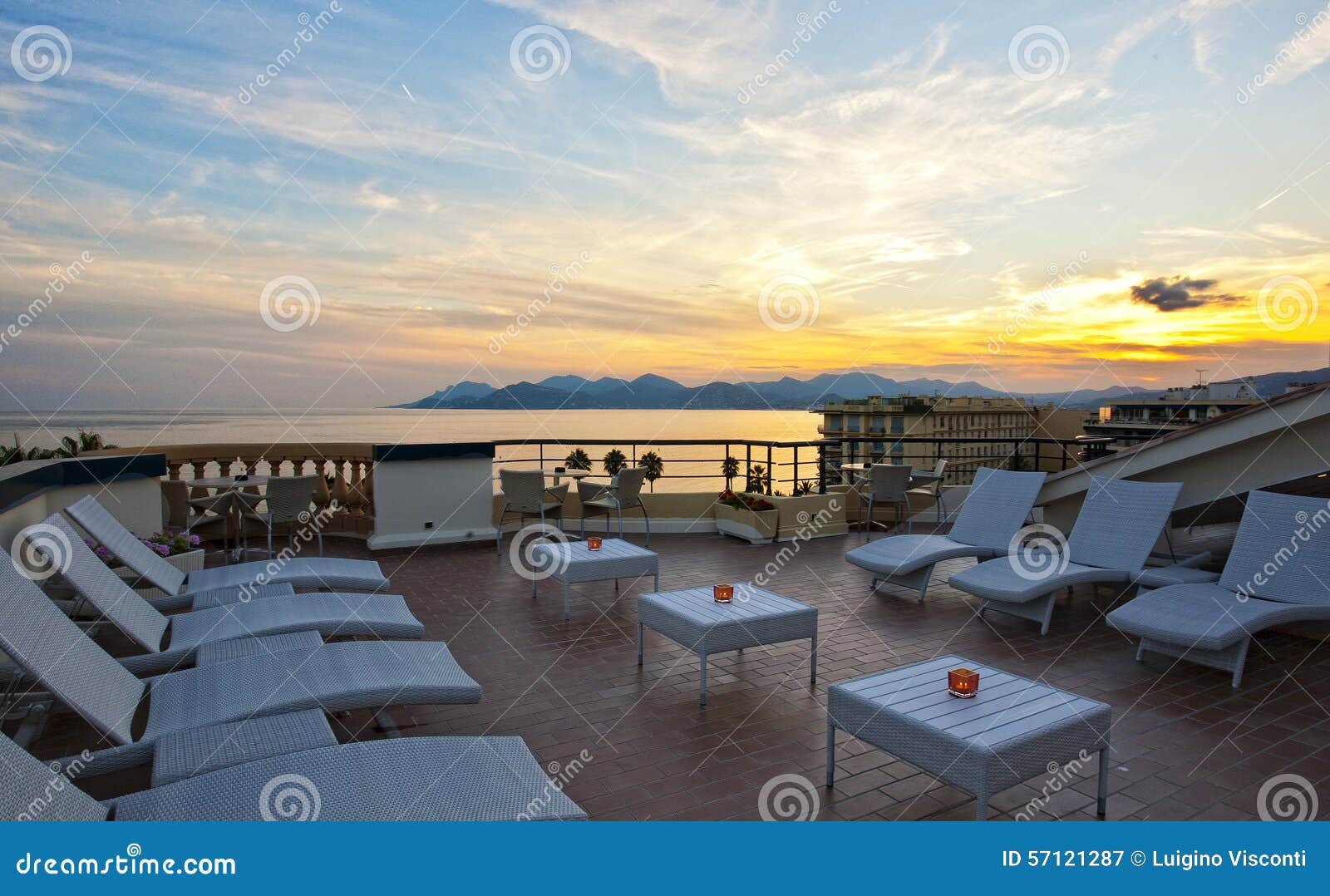 Romantic Sunset in French Riviera Stock Image - Image of summer ...